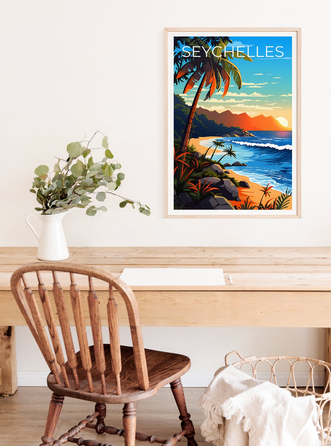 Seychelles Travel Poster, Africa Wall Art, Africa Print, Seychelles ...