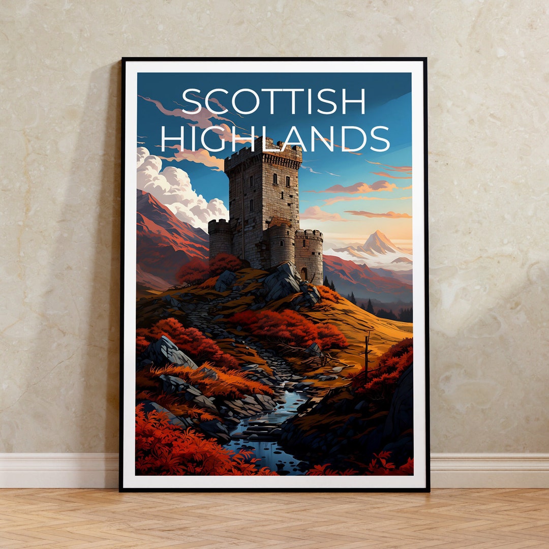 Scottish Highlands Travel Poster, Scotland Wall Art, Scotland Print ...