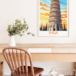 Leaning Tower of Pisa Poster, Italy Wall Art, Leaning Tower of Pisa ...