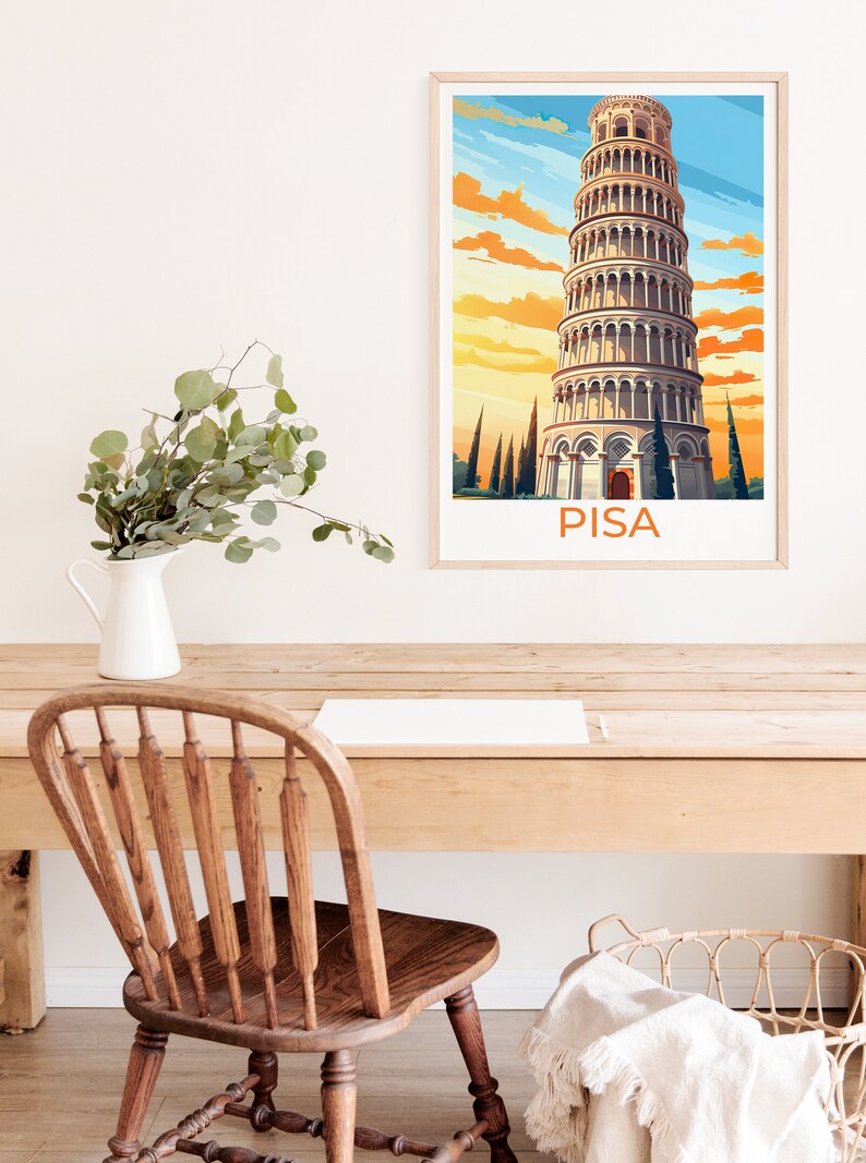 Leaning Tower of Pisa Poster, Italy Wall Art, Leaning Tower of Pisa ...