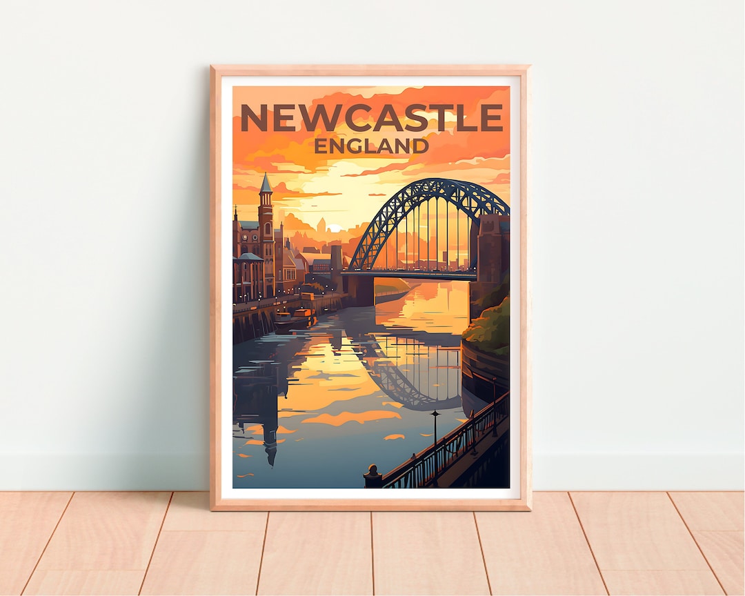 Newcastle Travel Poster, England Wall Art, England Print, Newcastle ...