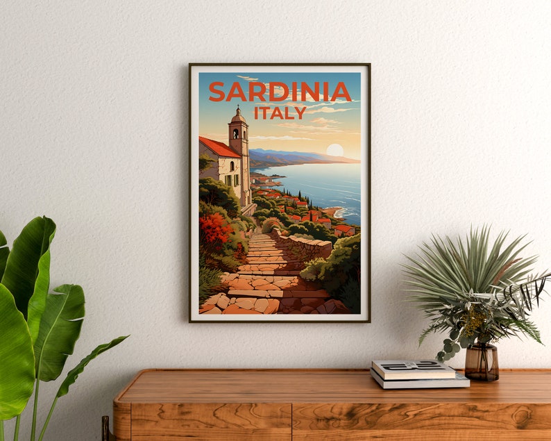 Sardinia Travel Poster, Italy Wall Art, Italy Print, Sardinia Poster ...