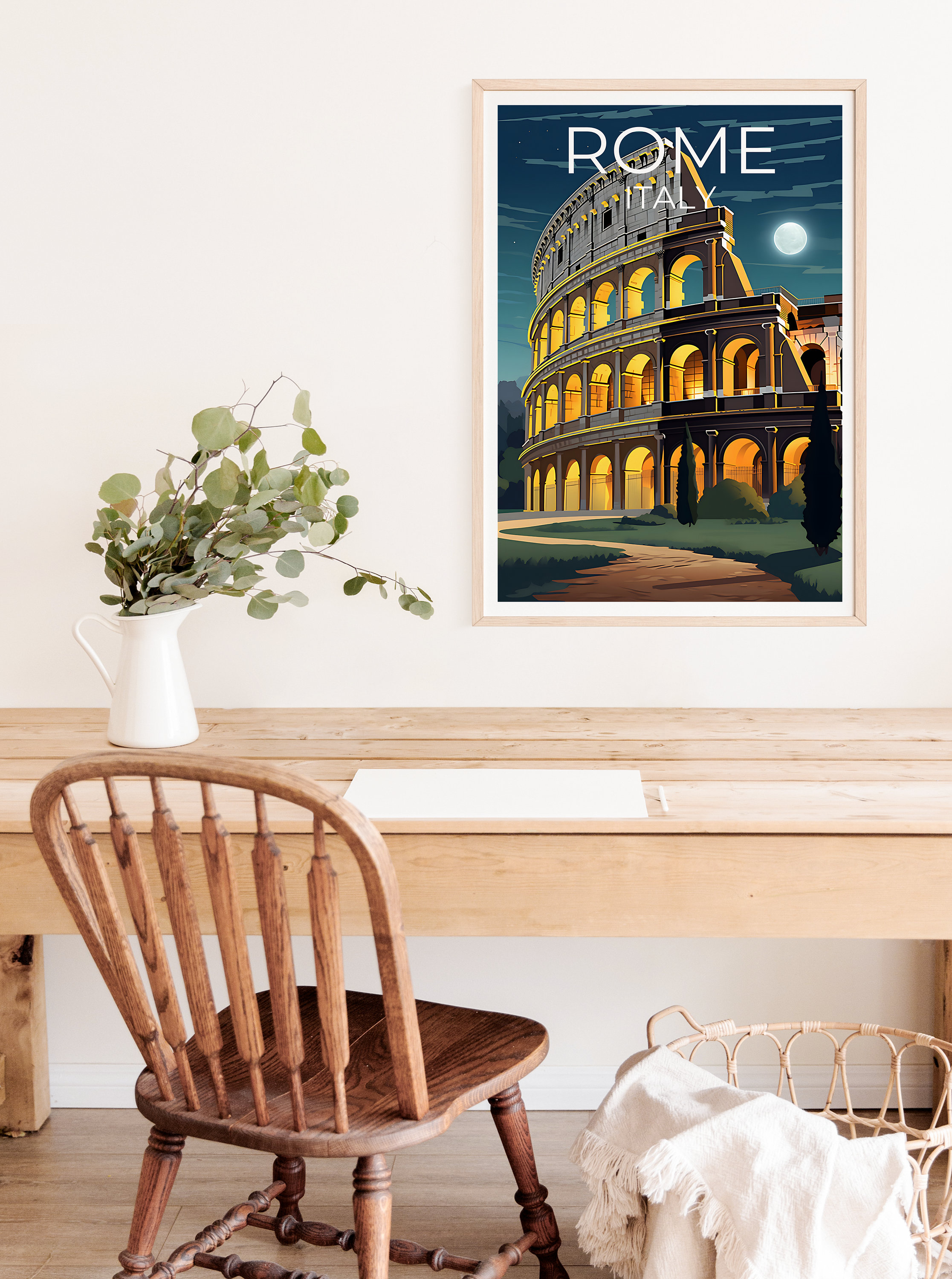 Rome Travel Poster, Colosseum Wall Art, Colosseum Print, Rome Poster ...