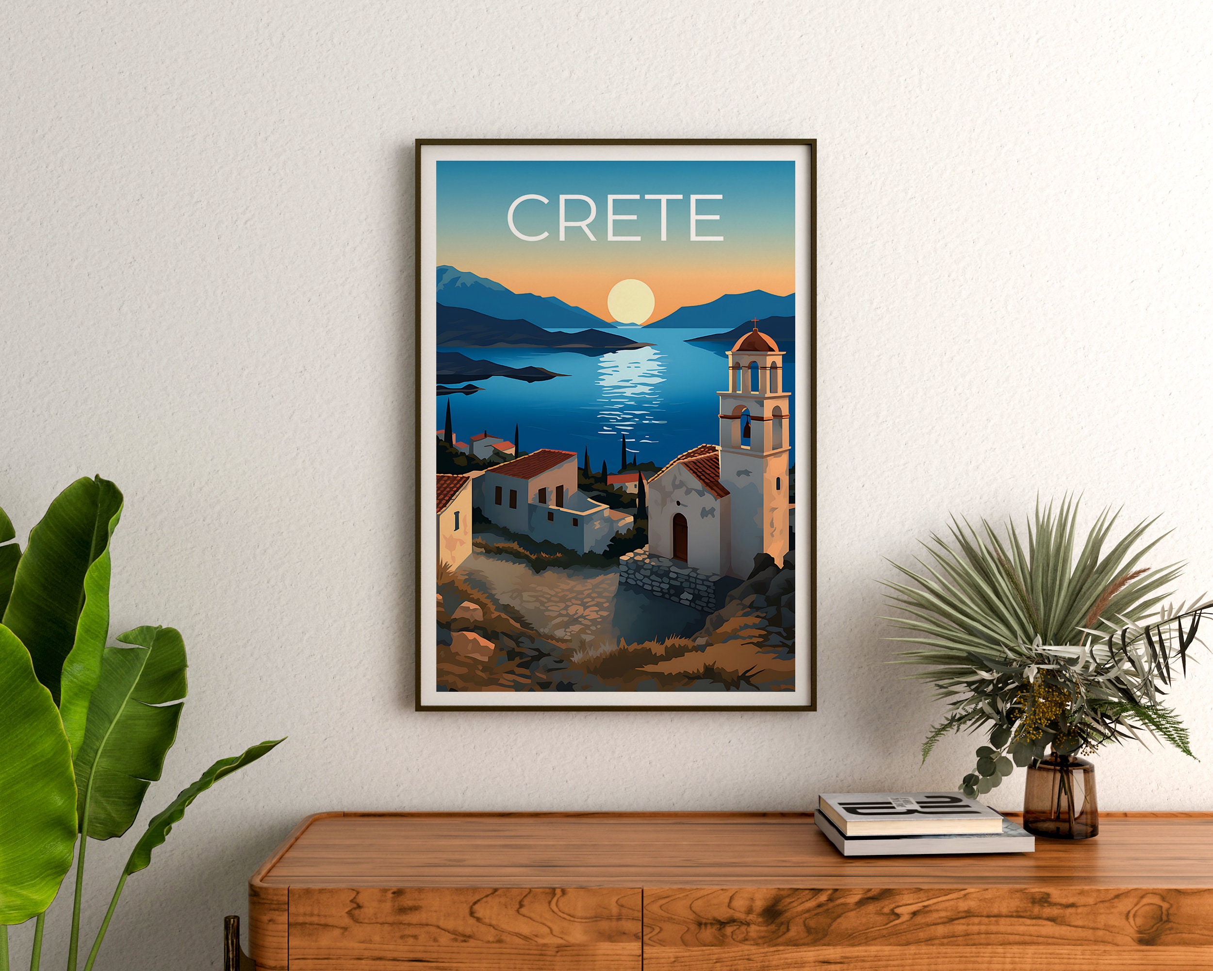 Crete Travel Poster, Greece Wall Art, Greece Print, Crete Poster, Greek ...