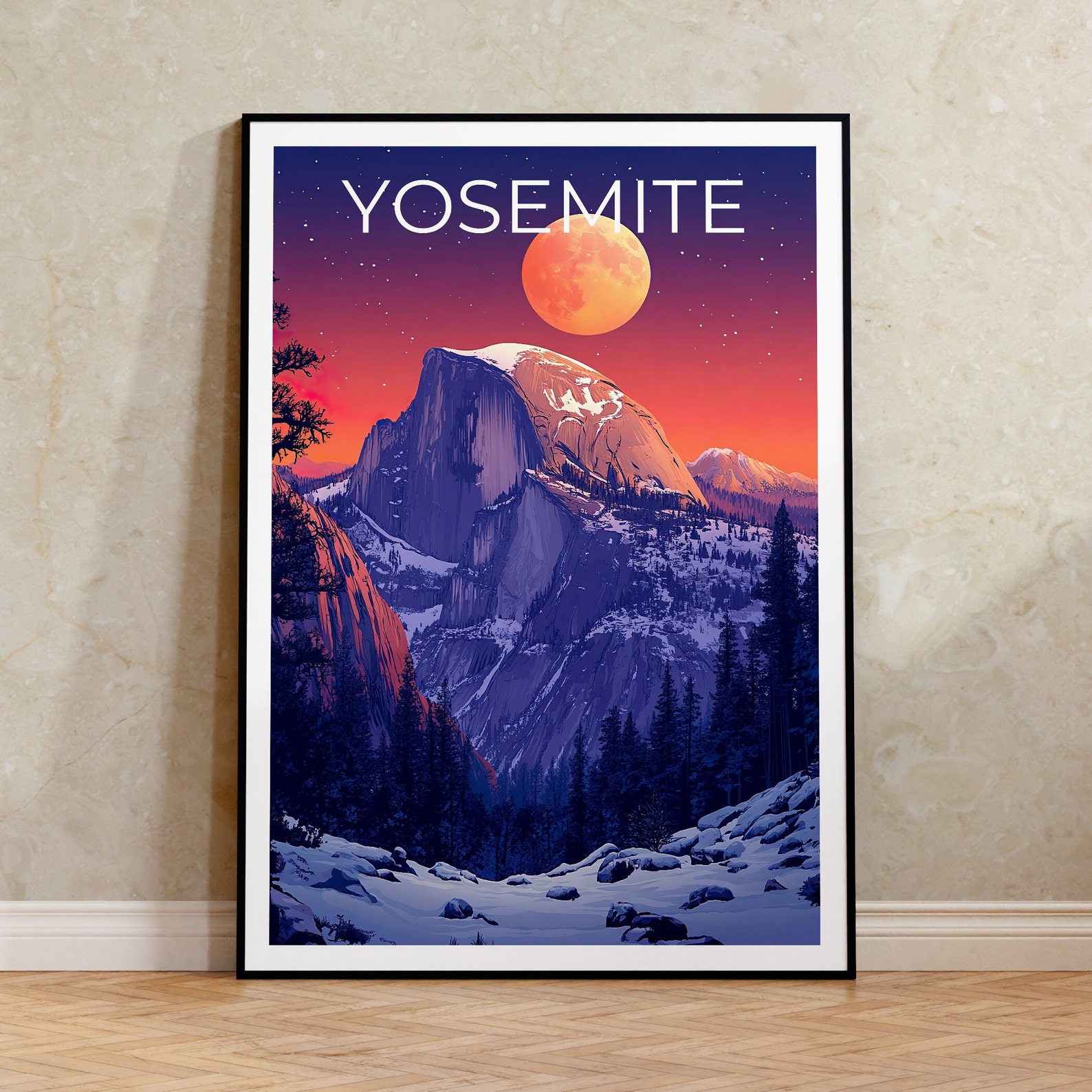 Yosemite National Park Poster, Yosemite Print, Half Dome Poster, Half ...