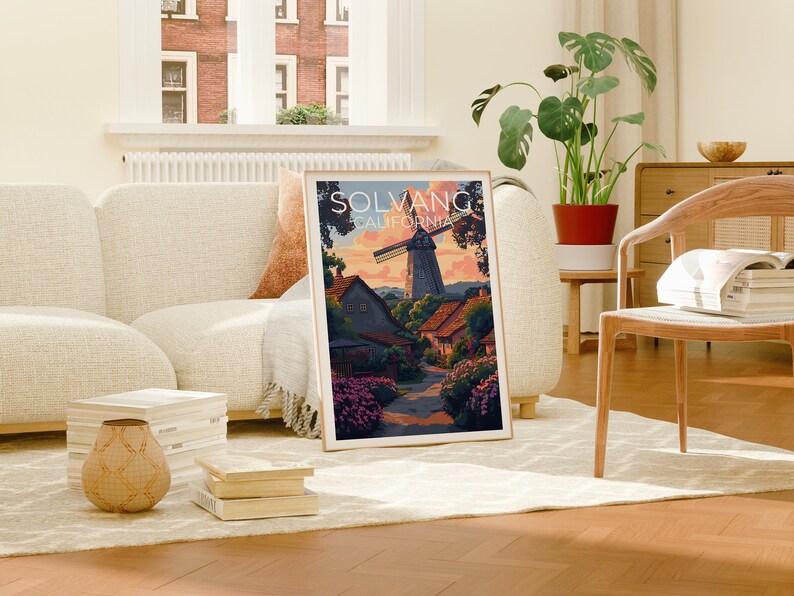 Solvang Poster, Solvang Print, California Art, California Print ...