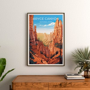 Bryce Canyon Travel Poster, Bryce Canyon Wall Art, Bryce Canyon Print ...