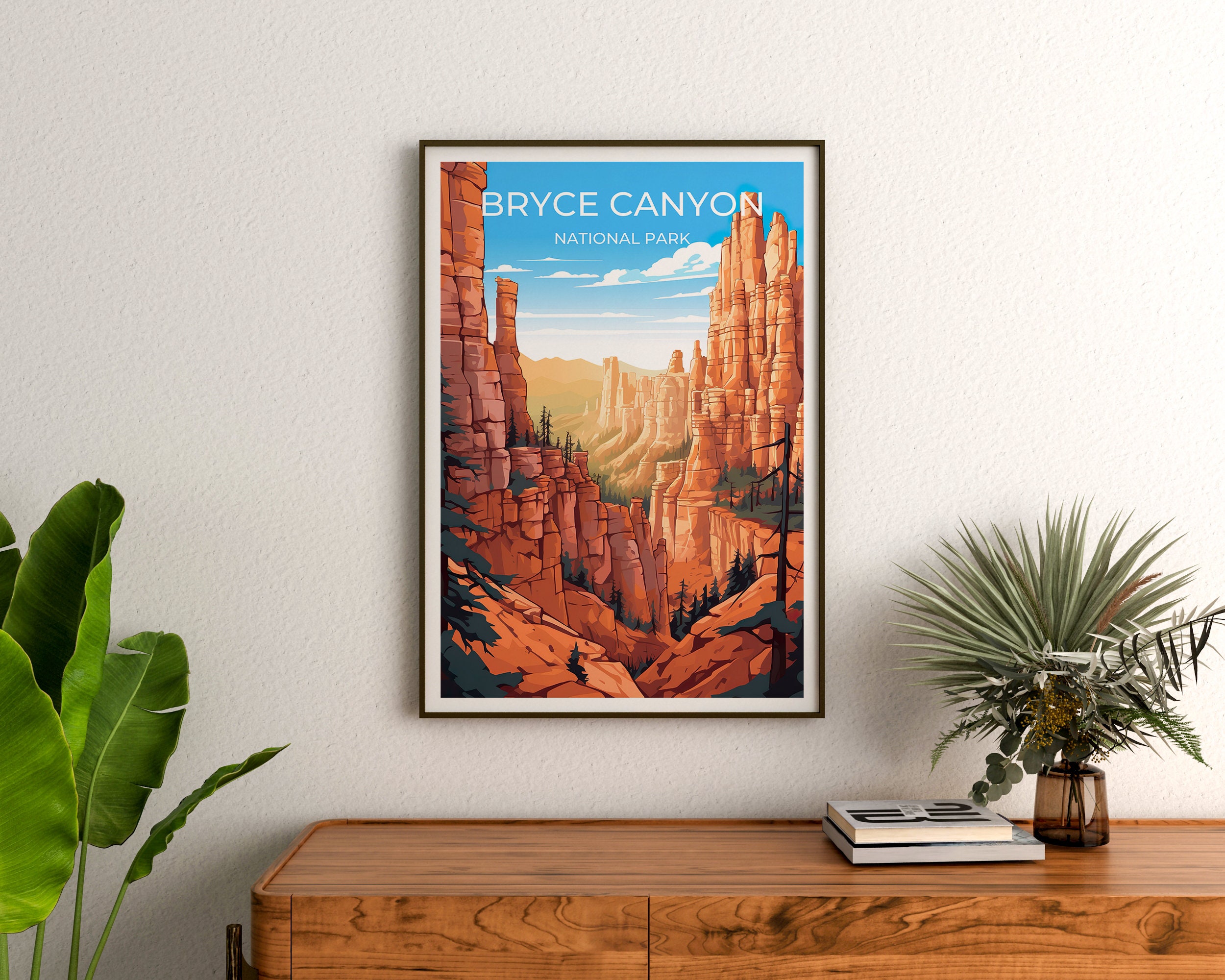 Bryce Canyon Travel Poster, Bryce Canyon Wall Art, Bryce Canyon Print ...