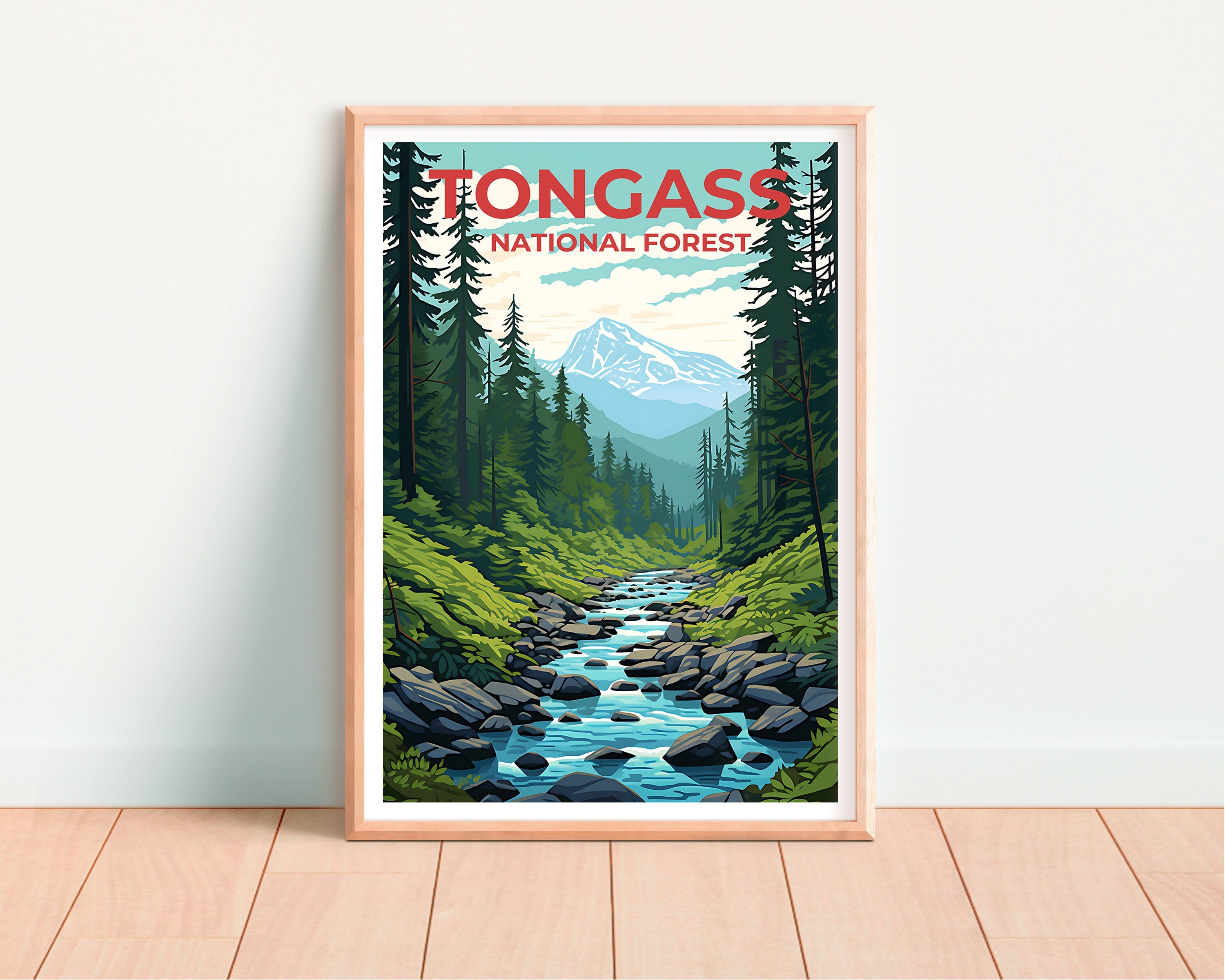 Tongass National Forest Travel Poster, Alaska Wall Art, Alaska Print ...