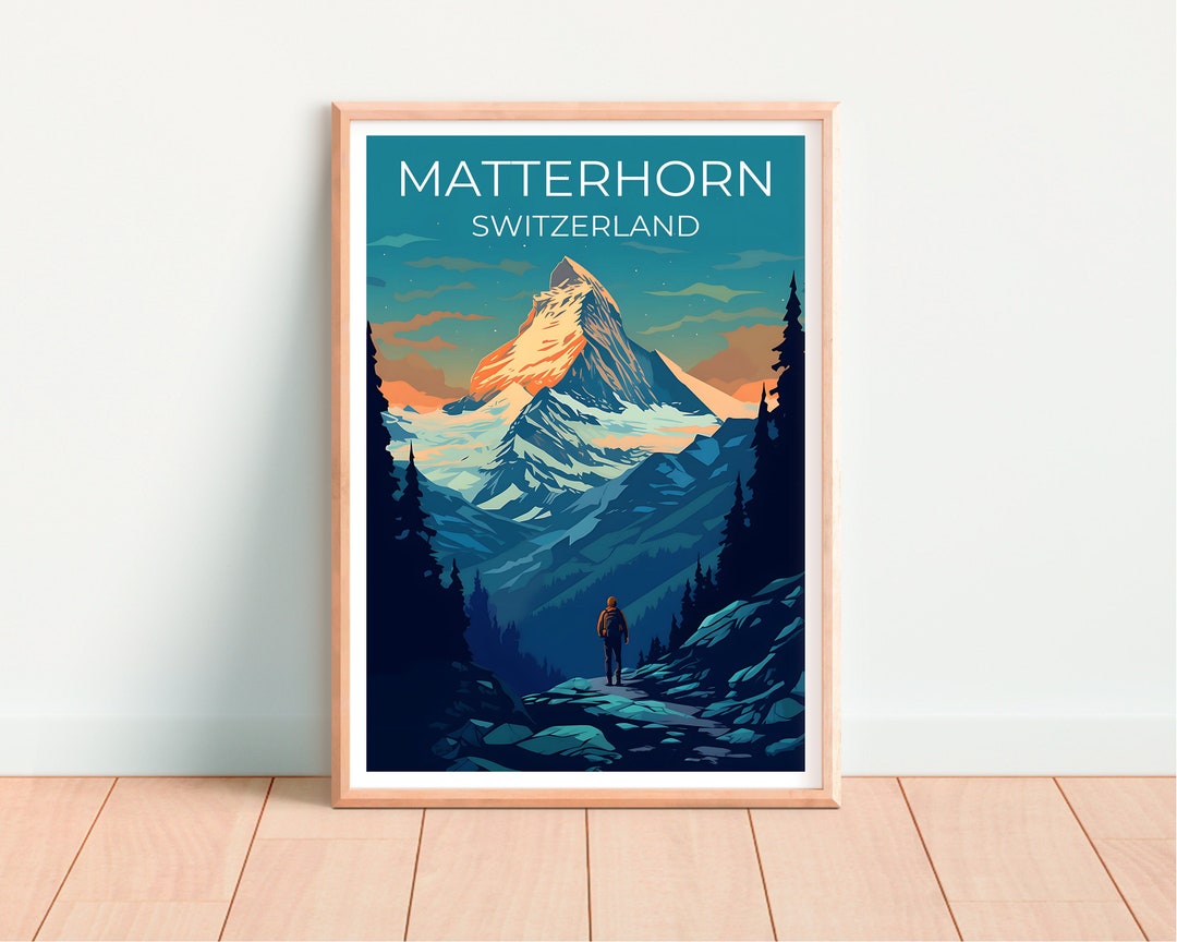 Matterhorn Travel Poster, Switzerland Wall Art, Switzerland Print ...