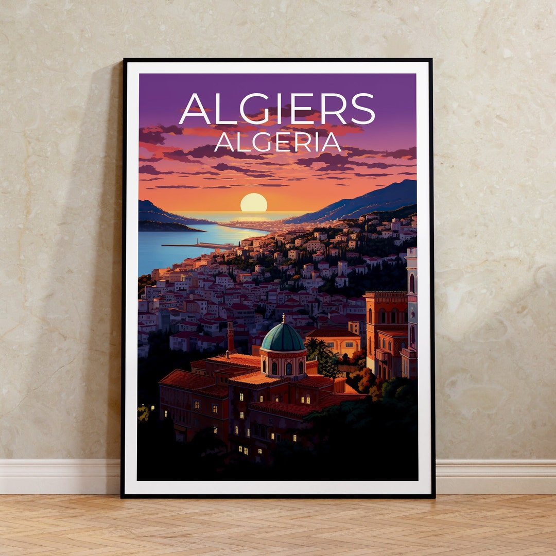 Algiers Poster, Algiers Print, Algeria Art, Middle East Picture, Africa ...