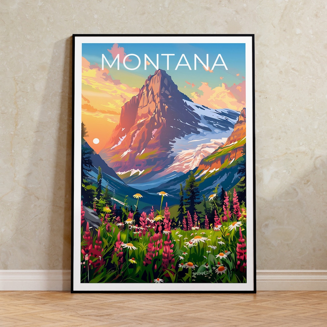 Montana Poster, Montana Print, Mountain Poster, Mountain Print, Montana ...