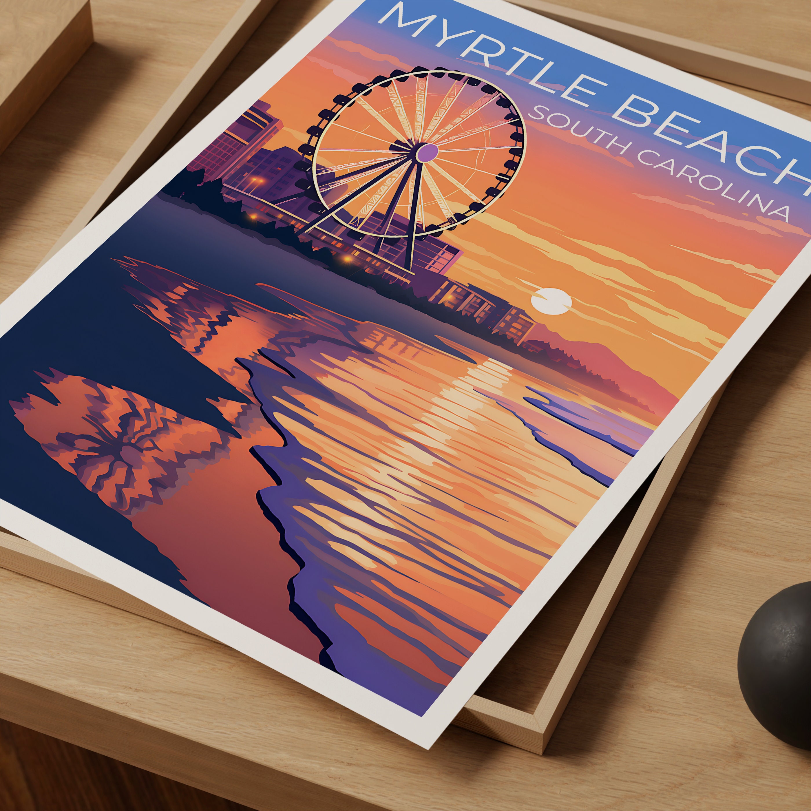 Myrtle Beach Travel Poster, South Carolina Wall Art, South Carolina ...