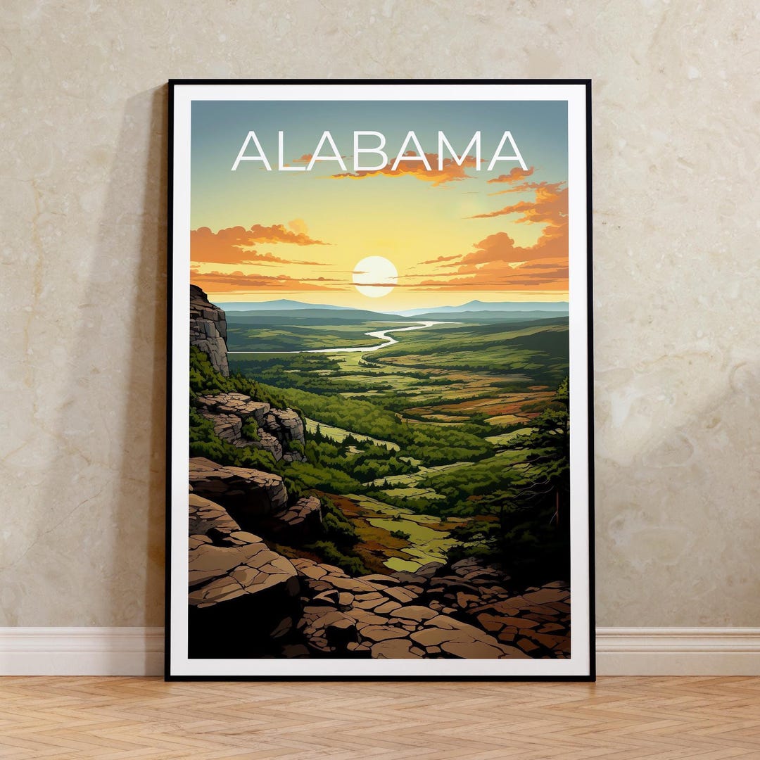 Alabama Mountain Art, Cheaha State Park Poster, Forest Landscape Print ...