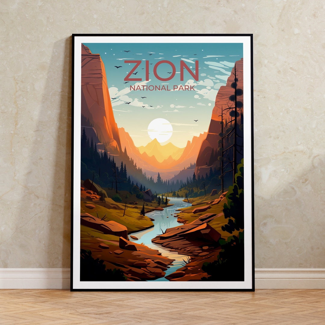 Zion National Park Poster, Zion Wall Art, Zion Print, Zion Poster ...