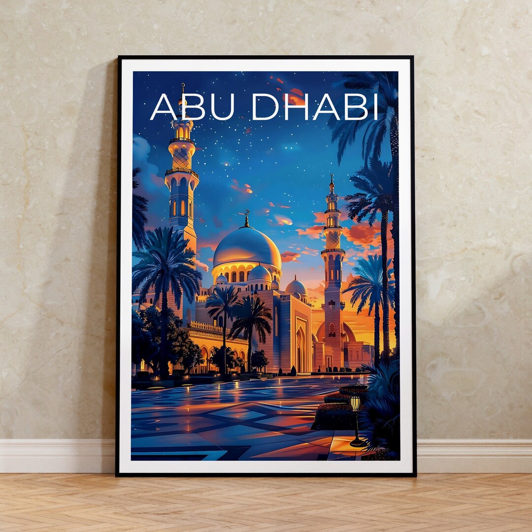 Abu Dhabi Poster, Abu Dhabi Print, UAE Poster, Emerites Poster, Abu ...