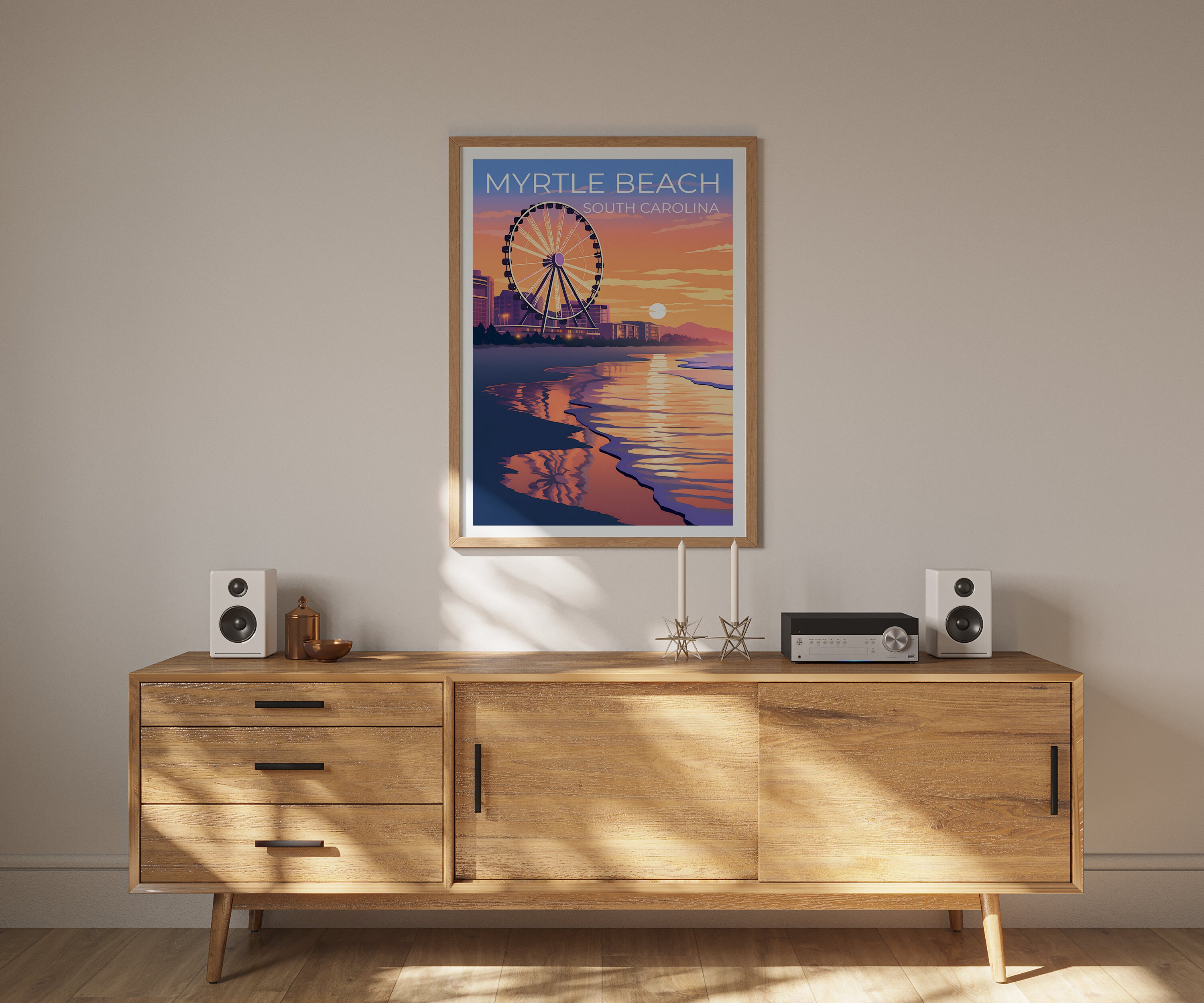 Myrtle Beach Travel Poster, South Carolina Wall Art, South Carolina ...