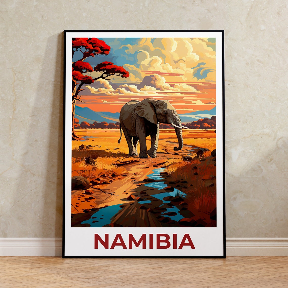 Namibia Poster, Namibia Print, Africa Poster, Safari Print, Namibia ...