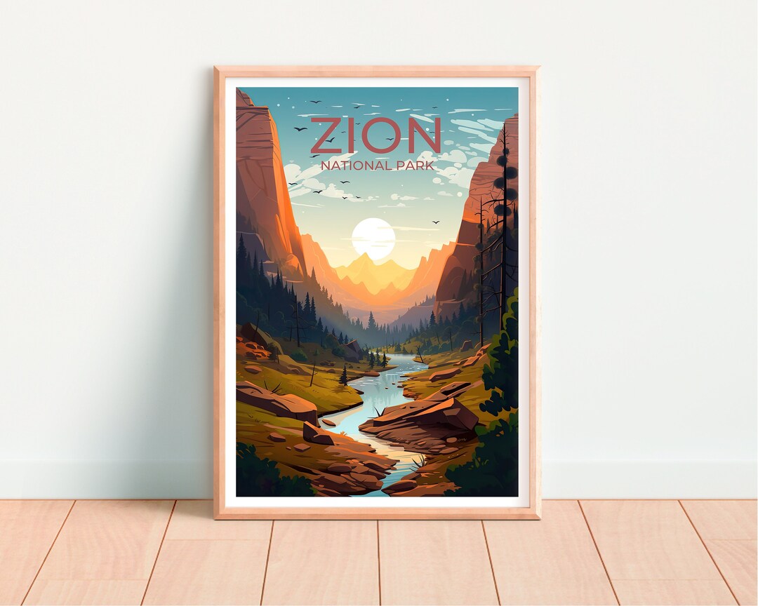 Zion National Park Poster, Zion Wall Art, Zion Print, Zion Poster ...