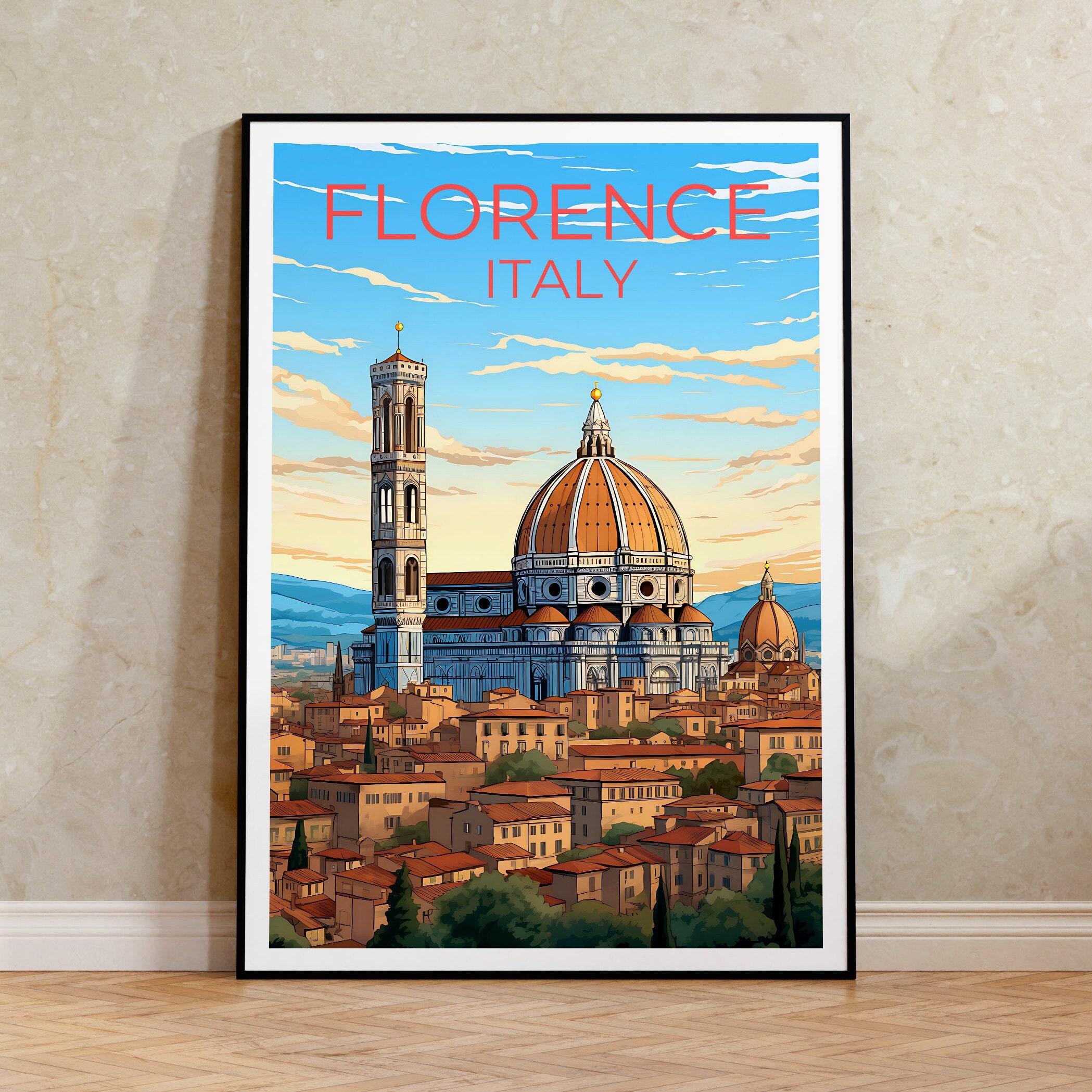 Florence Travel Poster, Italy Wall Art, Italy Print, Florence Poster ...