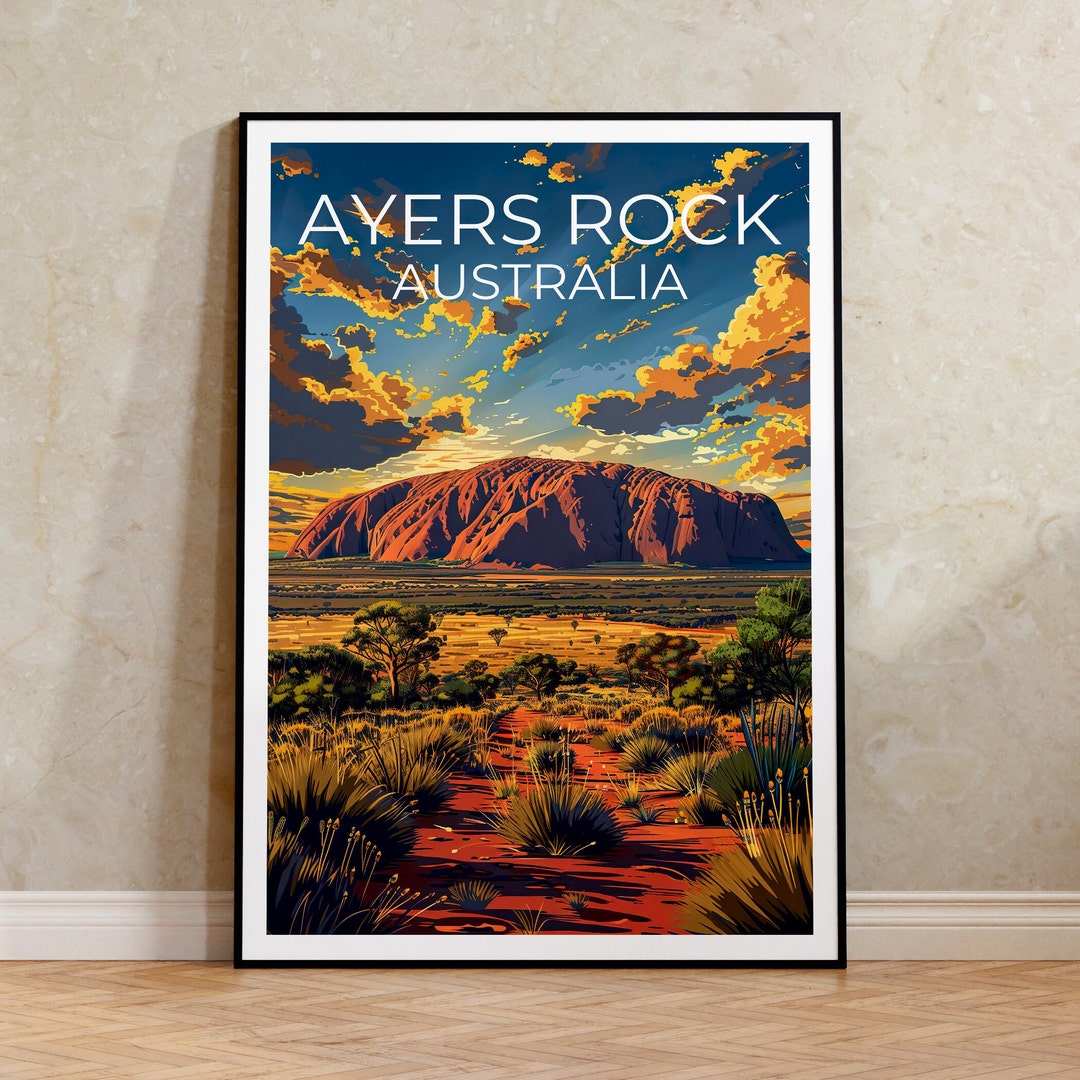 Ayers Rock Poster, Ayers Rock Print, Uluru Poster, Uluru Art, Australia ...
