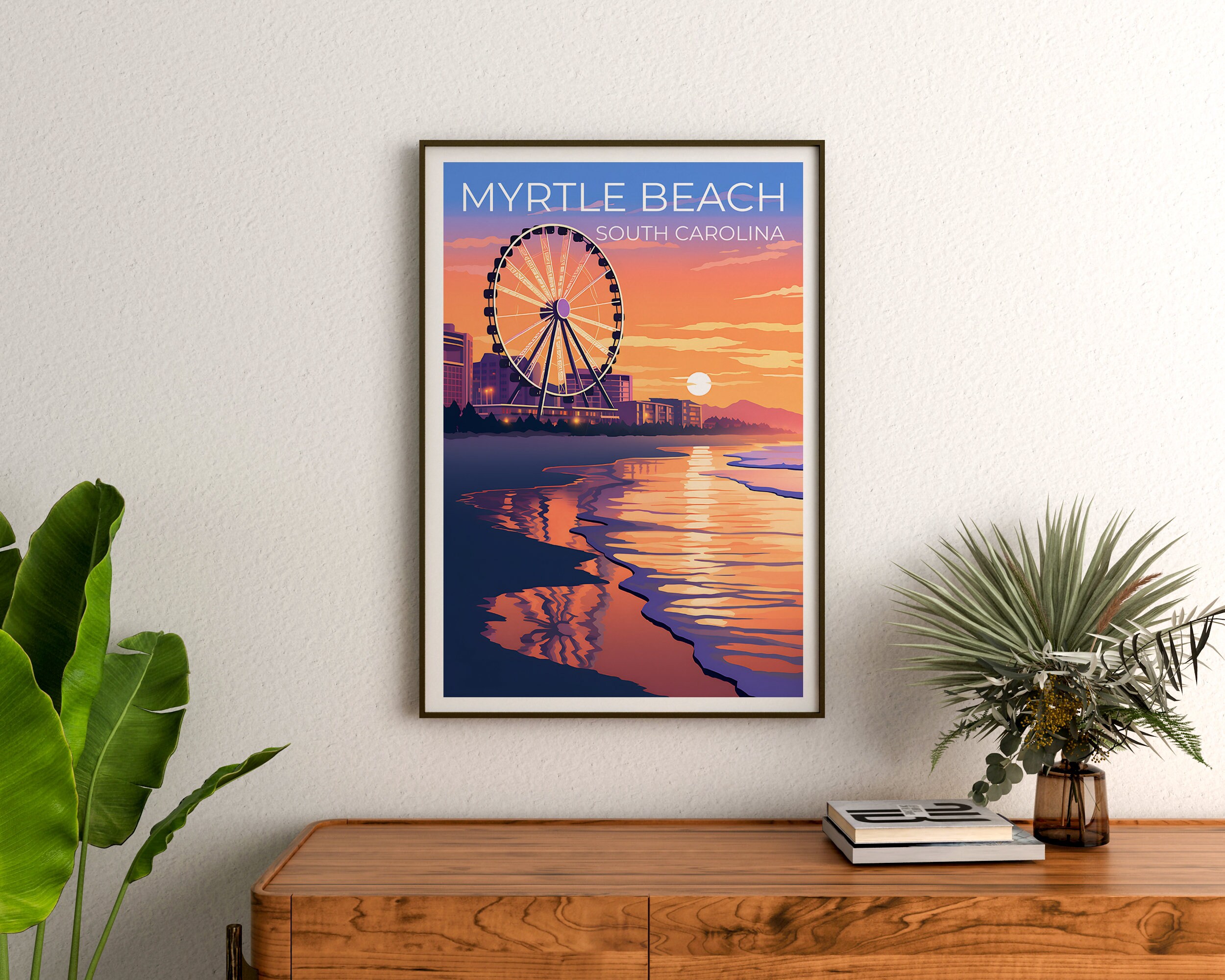 Myrtle Beach Travel Poster, South Carolina Wall Art, South Carolina ...