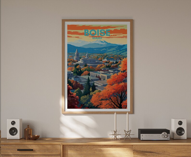 Boise Travel Poster Idaho Wall Art Idaho Print Boise - Etsy