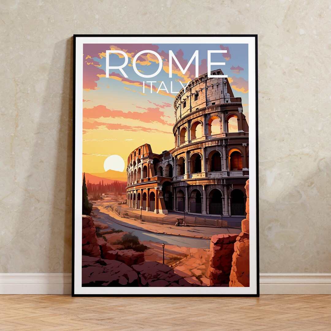 Rome Travel Poster, Italy Wall Art, Italy Travel Print, Rome Poster ...