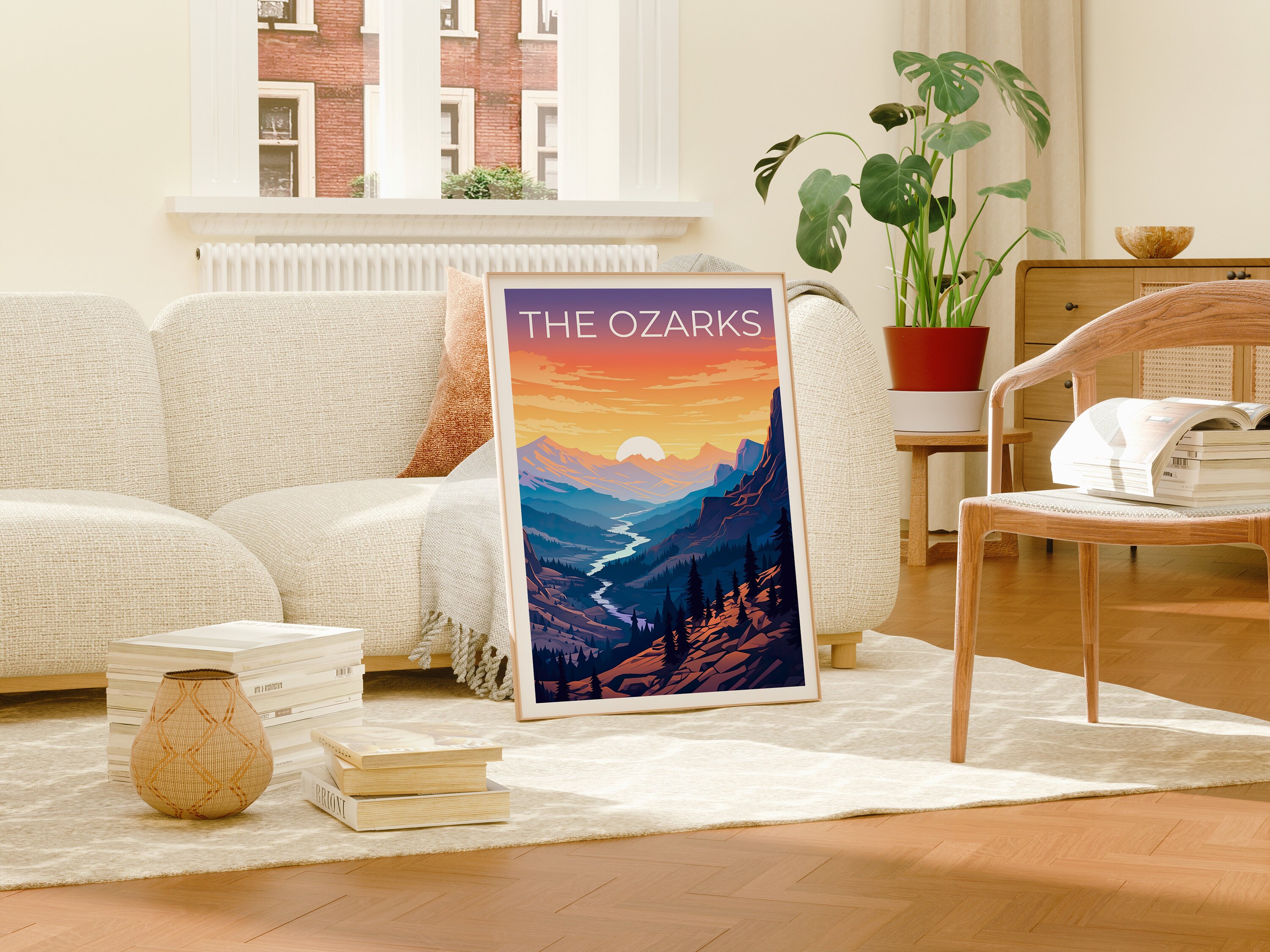 Ozarks Travel Poster, Mountains Wall Art, Mountains Print, Ozarks ...