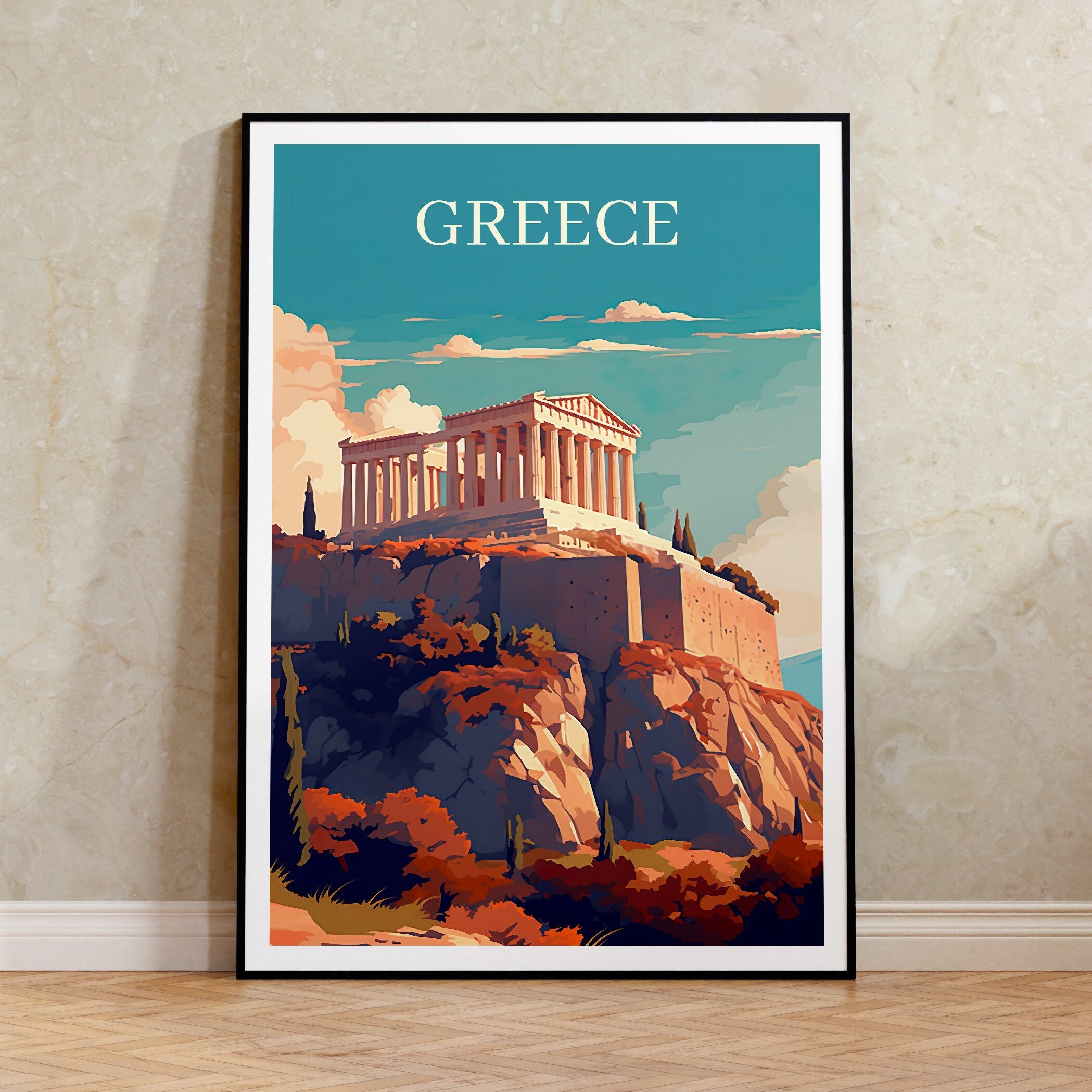 Athens Travel Poster, Athen Wall Art, Greece Print, Athens Poster ...