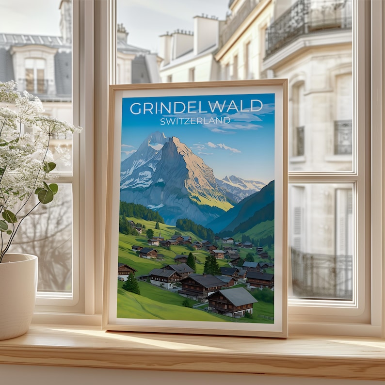 Grindelwald Travel Poster, Switzerland Wall Art, Switzerland Print ...