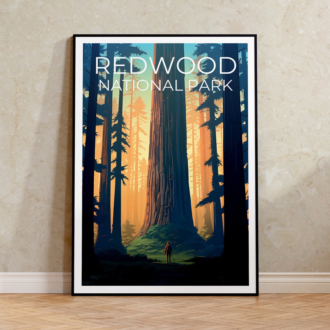 Redwood National Park Poster, California Wall Art, California Print ...