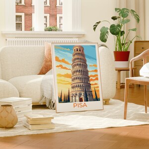 Leaning Tower of Pisa Poster, Italy Wall Art, Leaning Tower of Pisa ...