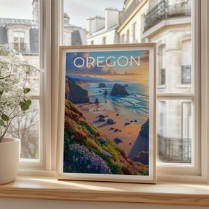 Oregon Travel Poster, Oregon Coast Wall Art, Oregon Coast Print, Oregon ...