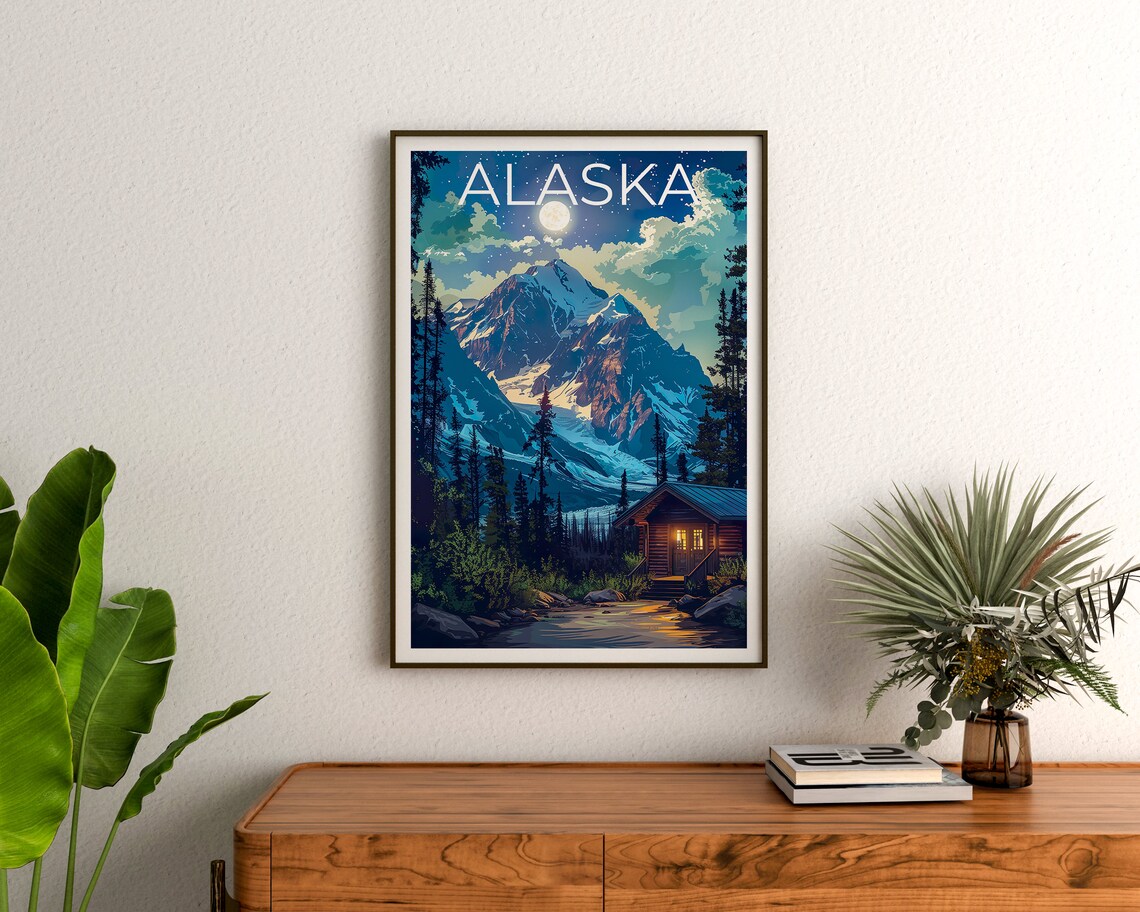 Alaska Poster, Alaska Print, Mountain Poster, Forest Print, Alaska ...