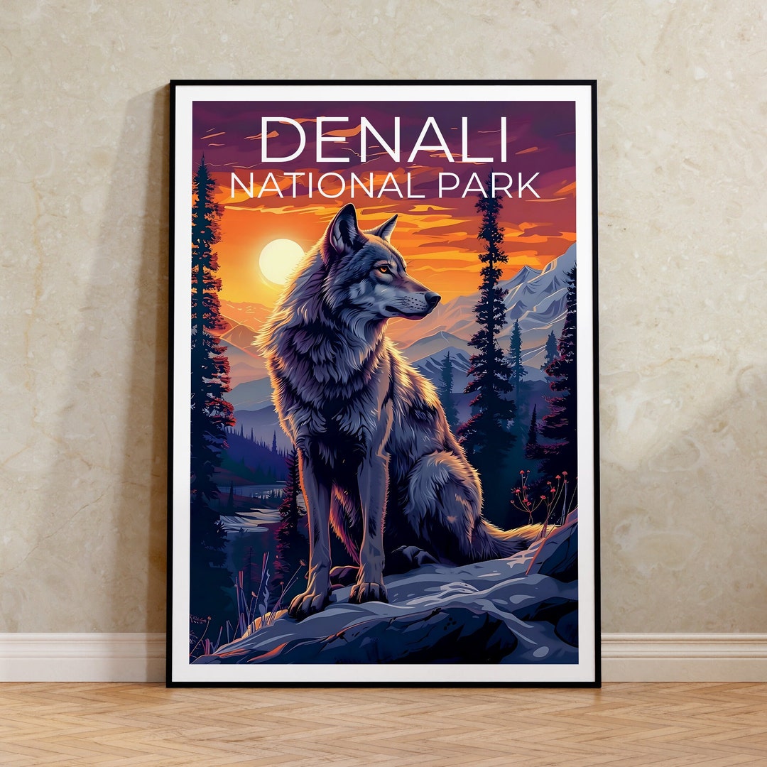 Denali National Park Poster, Denali Print, Alaska Poster, Alaska Print ...