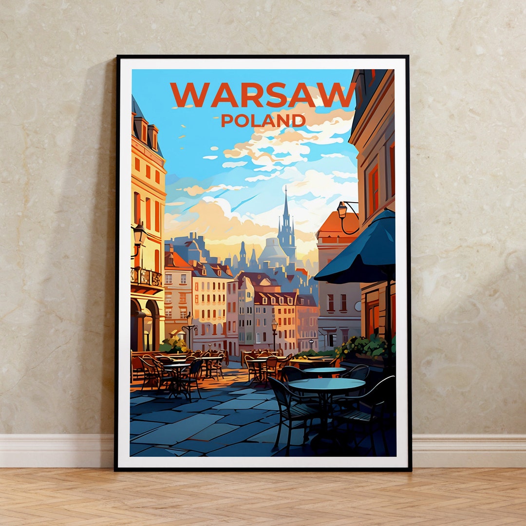Warsaw Travel Poster, Poland Wall Art, Poland Print, Warsaw Poster ...