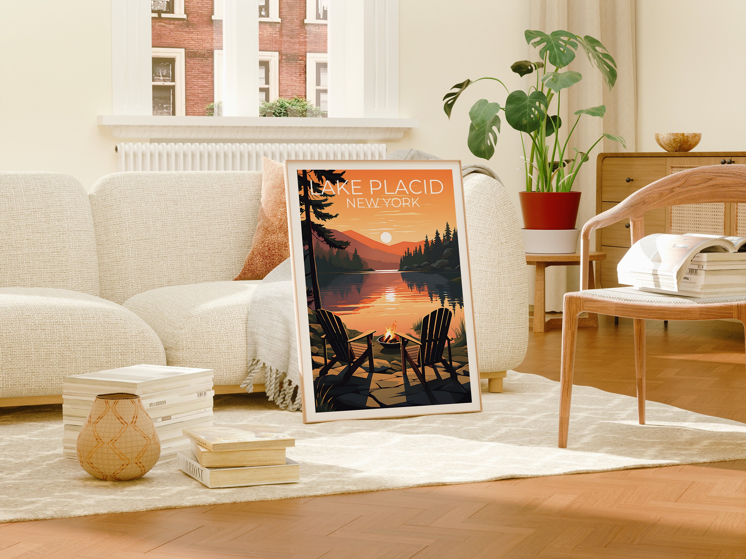 Lake Placid Travel Poster, New York Wall Art, New York Print, Lake ...