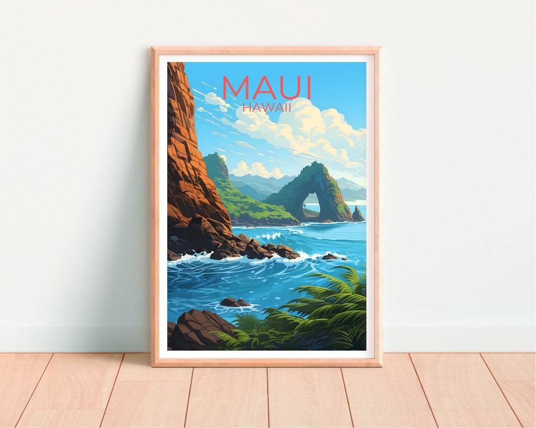 Maui Travel Poster, Hawaii Wall Art, Hawaii Print, Maui Poster, Hawaii ...