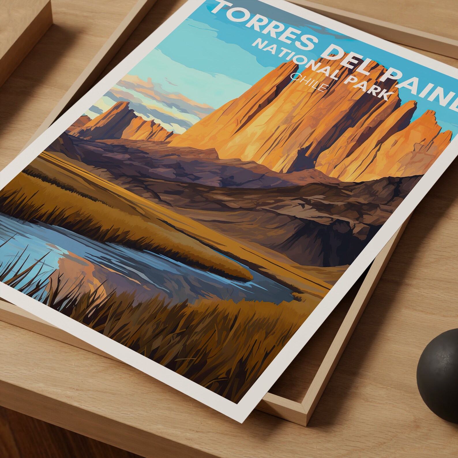 Torres Del Paine Poster, Chile Art, Chile Print, Torres Del Paine ...