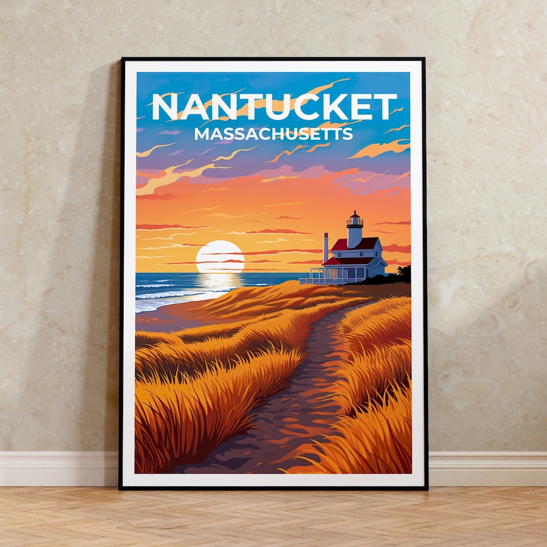 Nantucket Travel Poster, Massachusetts Wall Art, Massachusetts Print ...