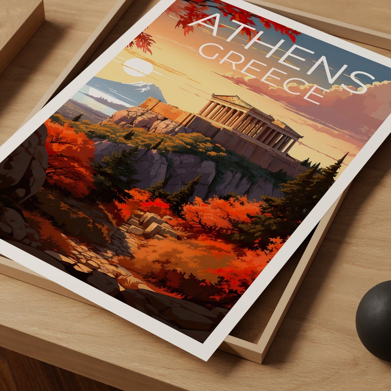 Athens Travel Poster, Parthenon Wall Art, Parthenon Print, Athens ...