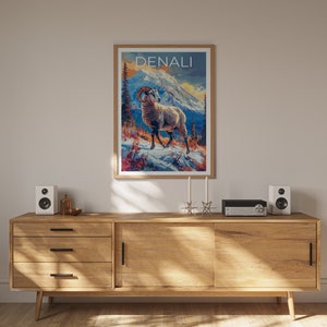 Denali National Park Poster, Denali Print, Denali Art, Ram Poster, Ram ...