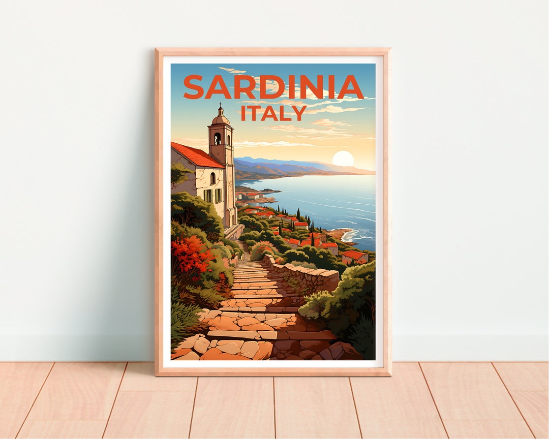 Sardinia Travel Poster, Italy Wall Art, Italy Print, Sardinia Poster ...