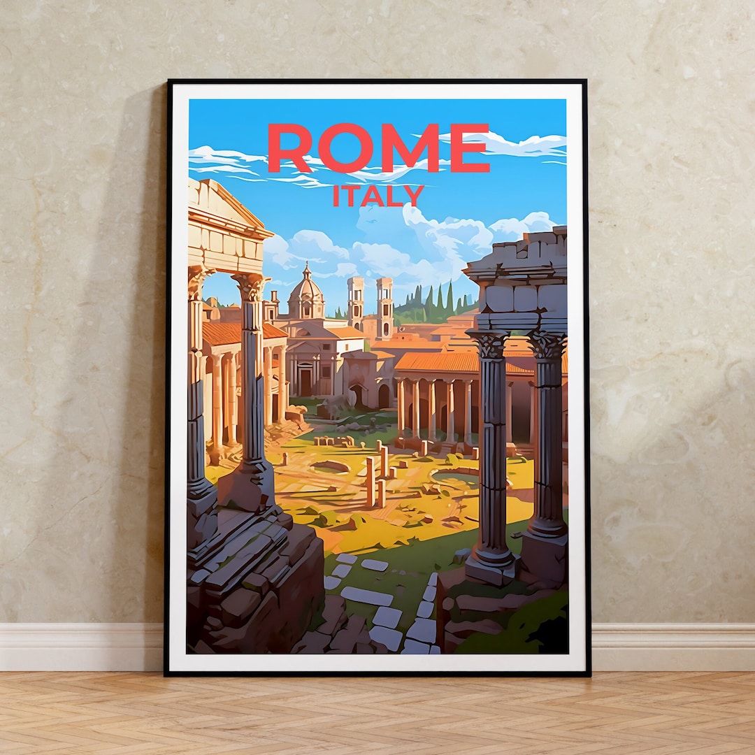Rome Travel Poster, Italy Wall Art, Italy Print, Rome Poster, Roman ...