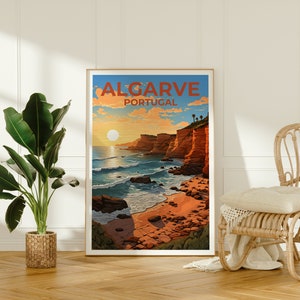 Algarve Travel Poster, Portugal Wall Art, Portugal Print, Algarve ...