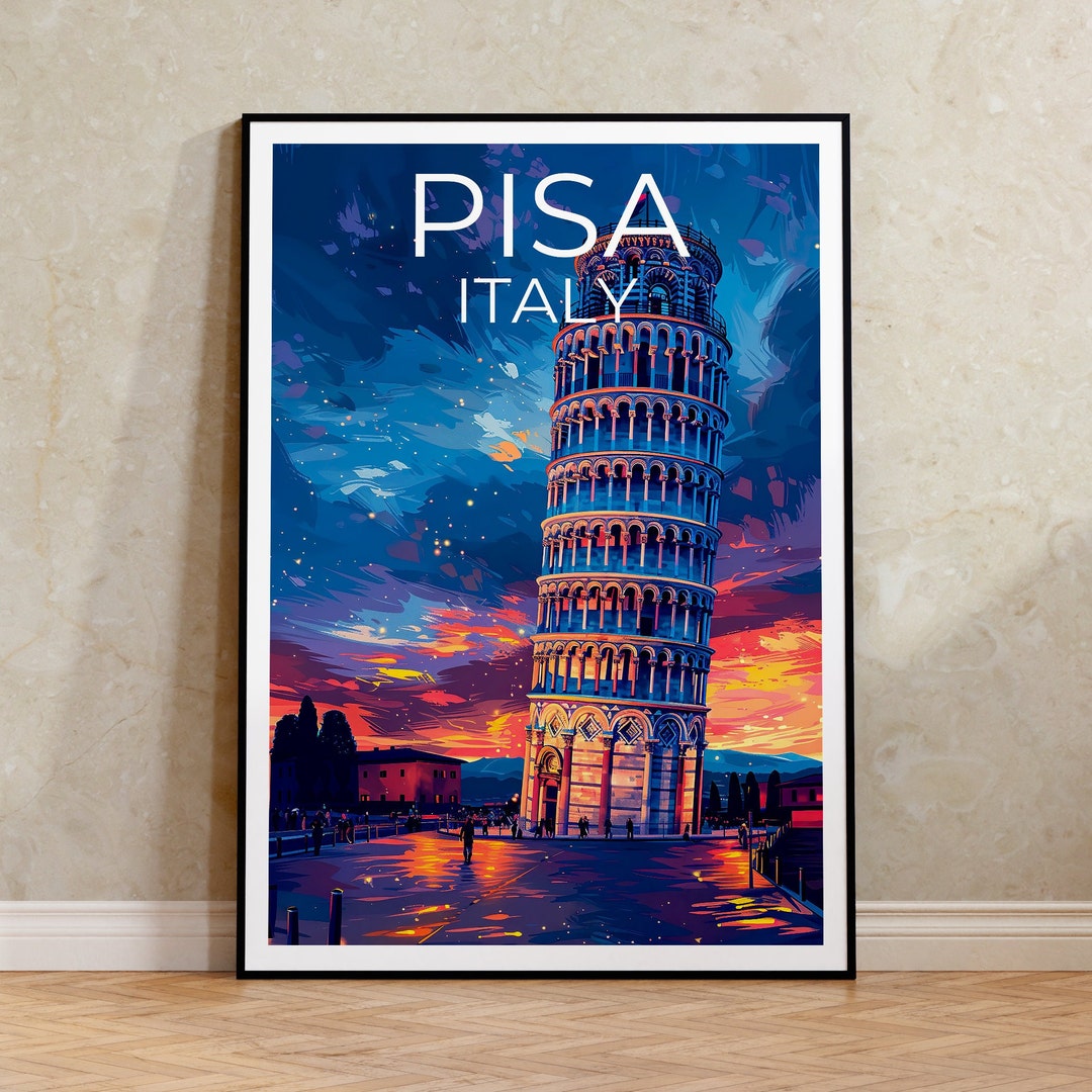 Leaning Tower of Pisa Poster, Italy Print, Italy Art, Tower of Pisa ...