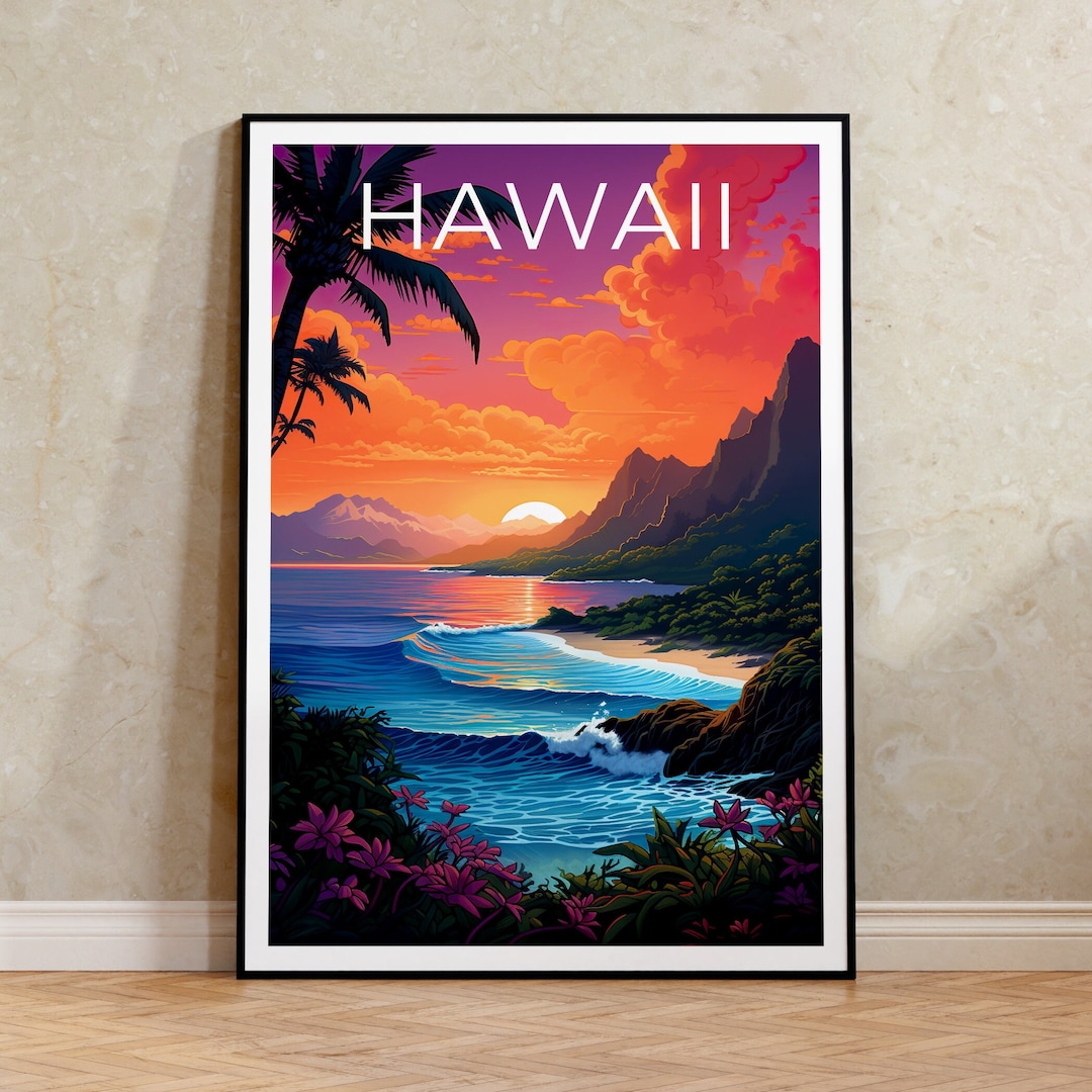 Hawaii Poster, Hawaii Print, Coast Poster, Beach Print, Hawaii Travel ...