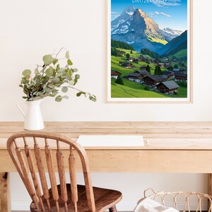 Grindelwald Travel Poster, Switzerland Wall Art, Switzerland Print ...