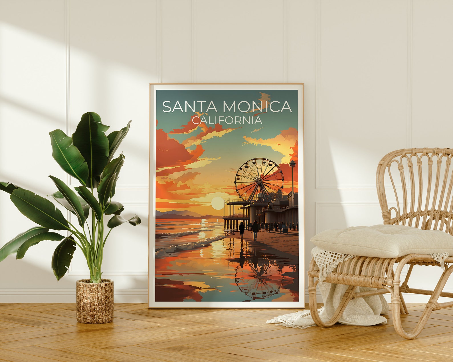Santa Monica Travel Poster, California Wall Art, California Print,santa ...